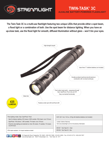 Streamlight TWIN-TASK® 3C Data Sheet | Manualzz