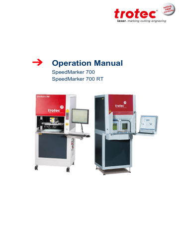 Trotec SpeedMarker 700 marking laser Operating Manual | Manualzz