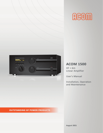 Acom 1500 HF + 6m Linear Amplifier User Manual | Manualzz