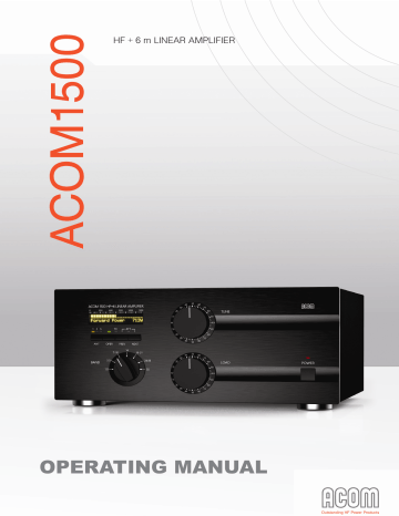 Acom 1500 HF + 6m Linear Amplifier User Manual | Manualzz