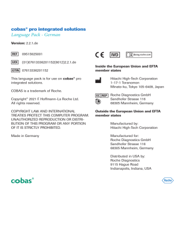 Roche cobas pro ISE analytical unit User Guide | Manualzz