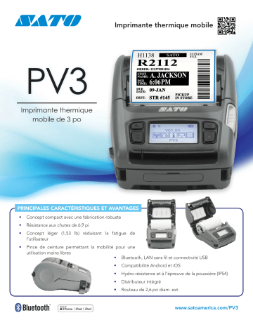 Sato PV3 Datasheet | Manualzz