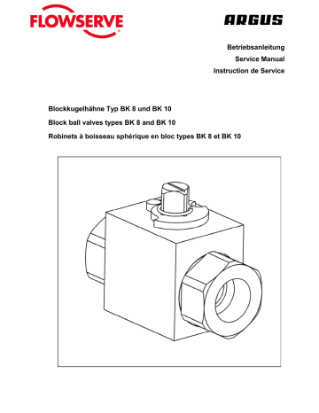 Flowserve Argus™ Ball Valve BK 8, BK 10 User Instructions | Manualzz