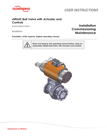 Flowserve Argus Ball Valve User Instructions | Manualzz
