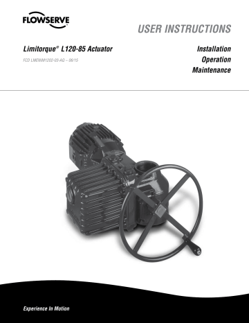 Flowserve Limitorque L120-85 Series User Instructions | Manualzz