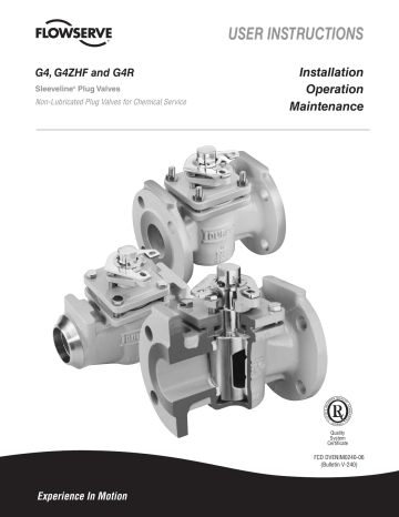 Flowserve Durco G4, G4ZHF and G4R Sleeveline Plug Valves User ...