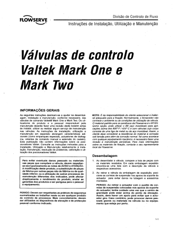 Flowserve Valtek Mark One and Mark Two Control Valves User Instructions ...