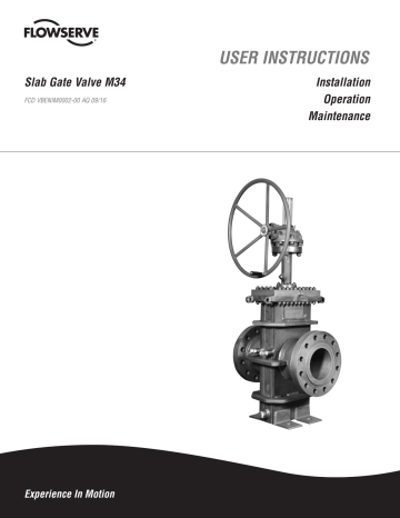 Flowserve Valbart Through Conduit Slab Gate Valve User Instructions ...