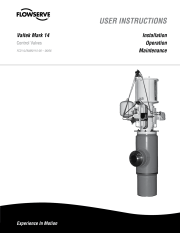Flowserve Valtek Mark 14 Control Valve User Instructions | Manualzz