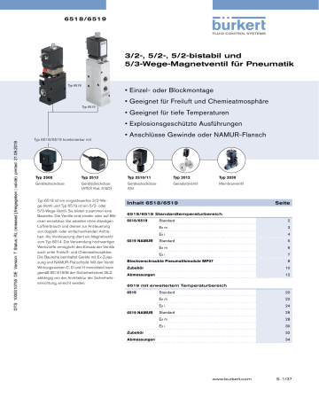 Burkert 6519 Servo-assisted 5/2 Datenblatt | Manualzz