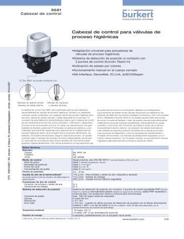 Burkert 8681 Control head Ficha de datos | Manualzz