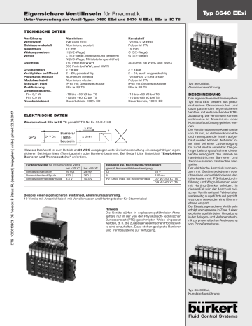 Burkert 8640 Modular valve island Datenblatt | Manualzz