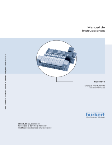 Burkert 8640 Modular valve island Manual de usuario | Manualzz