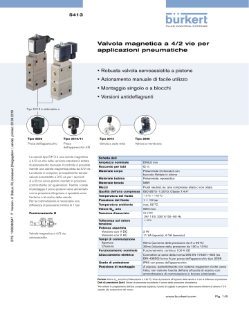 Burkert 5413 4/2-way solenoid valve Scheda dati | Manualzz