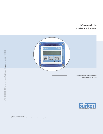 Burkert 8025 Insertion flowmeter or batch controller User Manual | Manualzz
