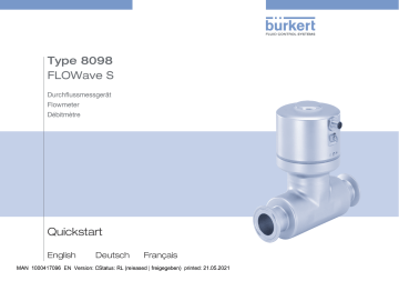 Burkert 8098 FLOWave SAW flowmeter User Manual | Manualzz