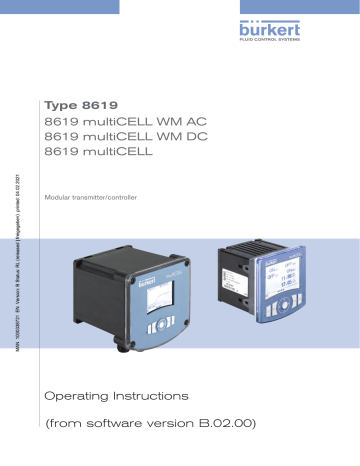 Burkert 8619 multiCELL Operating Instructions | Manualzz