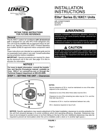 Lennox EL16XC1 Series Installation Instructions | Manualzz