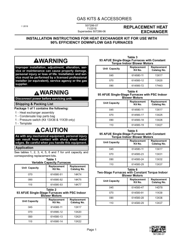 Lennox Heat Exchanger Kits Installation Instructions | Manualzz