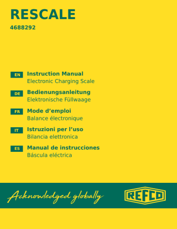 REFCO REFSCALE Instruction manual | Manualzz