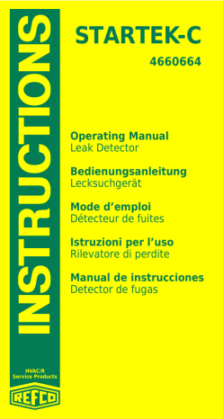 Refco STARTEK-C Instruction manual | Manualzz