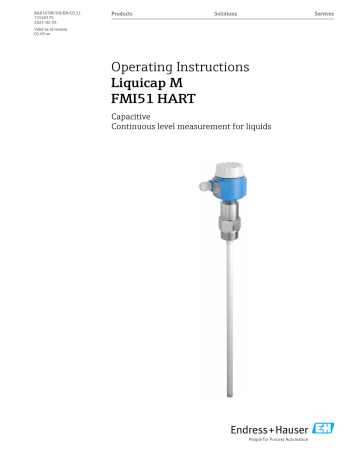 Endres+Hauser Liquicap M FMI51 HART Operating Instruction | Manualzz