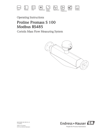 Endres+Hauser Proline Promass S 100 Operating Instruction | Manualzz