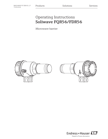Endres+Hauser Soliwave FQR56/FDR56 Operating Instruction | Manualzz