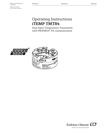 Endres+Hauser iTEMP TMT84 Operating Instruction | Manualzz