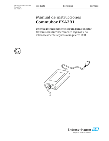 Endres+Hauser Commubox FXA291 Instrucciones de operación | Manualzz