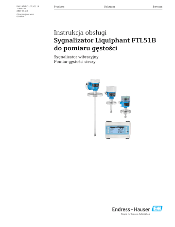 Endres+Hauser Liquiphant density FTL51B Instrukcja obsługi | Manualzz