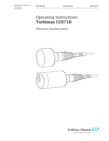 Endres+Hauser Turbimax CUS71D Operating Instruction | Manualzz