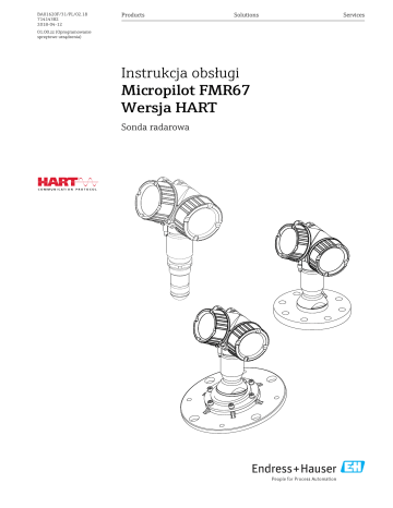 Endres+Hauser Micropilot FMR67 HART Instrukcja obsługi | Manualzz
