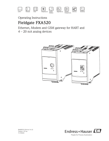 Endres+Hauser Fieldgate FXA520 Operating Instruction | Manualzz