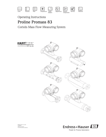 Endres+Hauser Proline Promass 83 HART Operating Instruction | Manualzz
