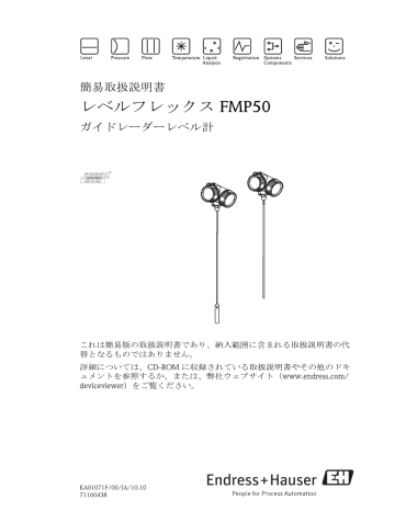 Endres+Hauser Levelflex FMP50 PROFIBUS PA Brief ユーザーマニュアル | Manualzz