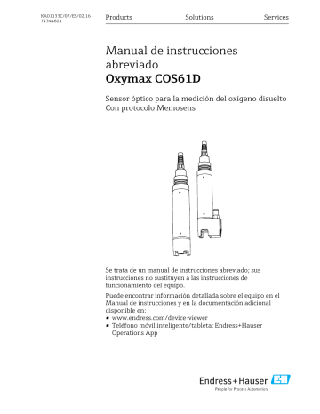 Endres+Hauser Oxymax COS61D Manual de usuario | Manualzz