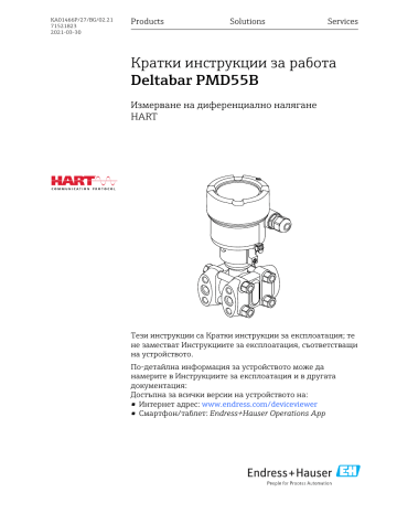 Endres+Hauser Deltabar PMD55B Ръководство за употреба | Manualzz