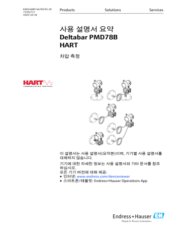 Endres+Hauser Deltabar PMD78B 사용자 설명서 | Manualzz