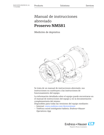 Endres+Hauser Proservo NMS81 Manual de usuario | Manualzz