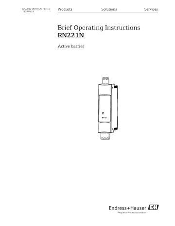 Endres+Hauser RN221N Brief Short Instruction | Manualzz