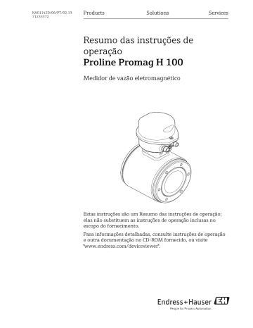Endres+Hauser Proline Promag H 100 Brief Manual do usuário | Manualzz