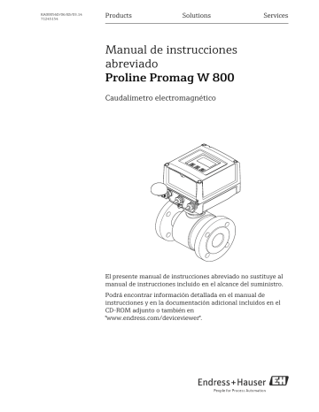 Endres+Hauser Proline Promag W 800 Brief Manual de usuario | Manualzz
