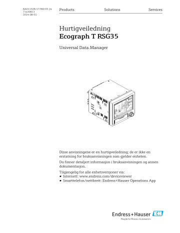 Endres+Hauser Ecograph T, RSG35 Brief Brugermanual | Manualzz