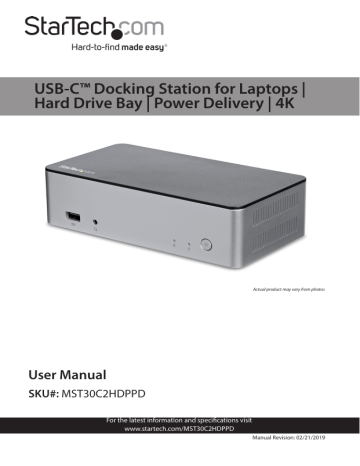 StarTech.com MST30C2HDPPD Dual-Monitor USB-C Dock for Windows® Owner's ...