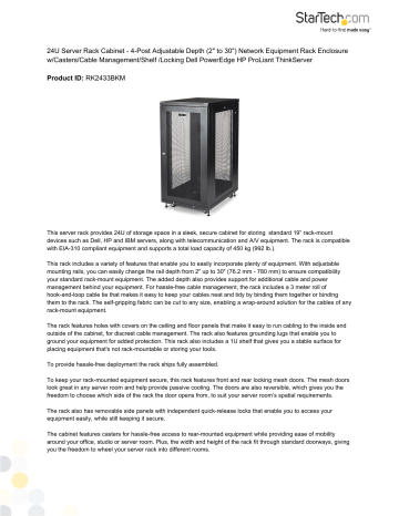 StarTech.com RK2433BKM 24U Server Rack Cabinet Datasheet | Manualzz