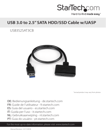 StarTech.com USB3S2SAT3CB SATA to USB Cable Owner's Manual | Manualzz