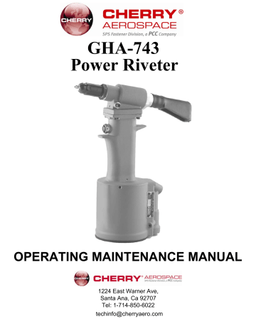 Cherry Aerospace GHA-743 Power Riveter Installation Manual | Manualzz