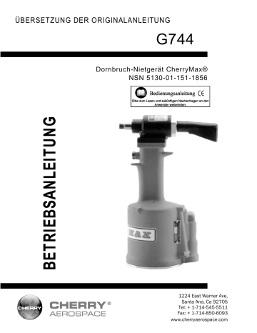 Cherry Aerospace G744 CherryMAX Power Riveter Installation manual ...