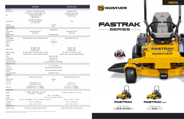 Hustler FasTrak SDX Commercial Mower Spec Sheet | Manualzz